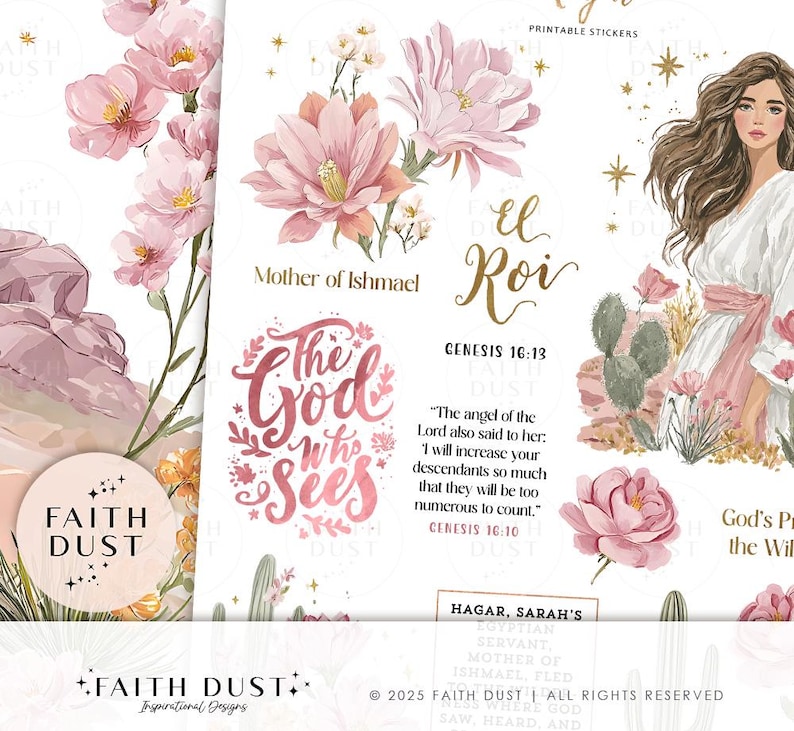 Hagar Printable Stickers, Women of the Bible, Faith, Bible Journaling ...