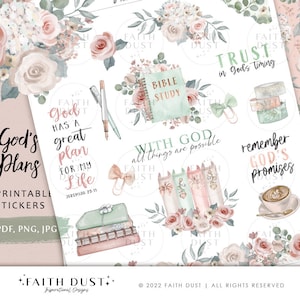 Christian Printable Stickers | Bible Journaling God's Plans Stickers ...