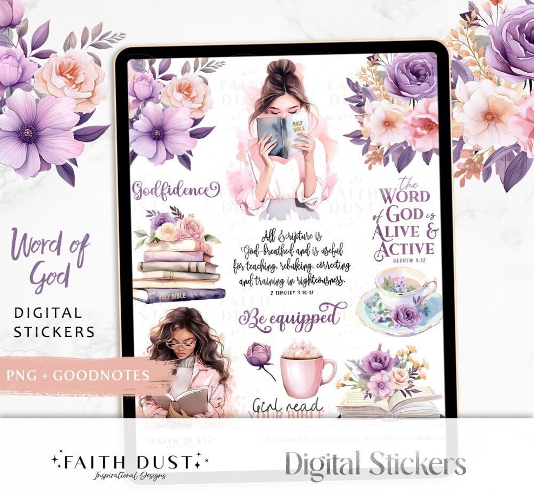 Word of God Digital Stickers | Christian Goodnotes Stickers | Bible ...