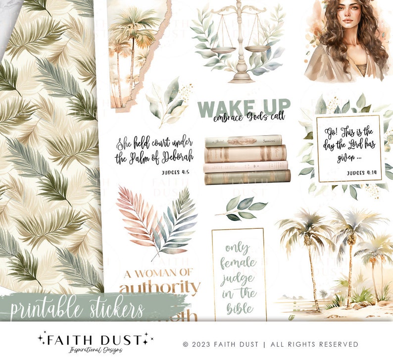 Deborah Printable Bible Journaling Stickers: Women of the Bible (PDF ...