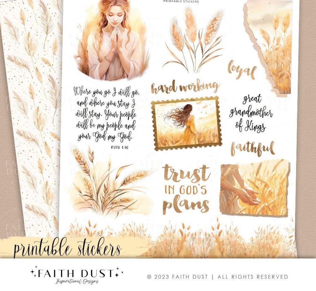 Ruth Printable Stickers, Women of the Bible, Bible Journaling Stickers ...