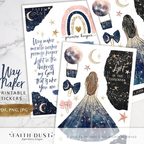 Christian Printable Stickers Bible Journaling God's - Etsy