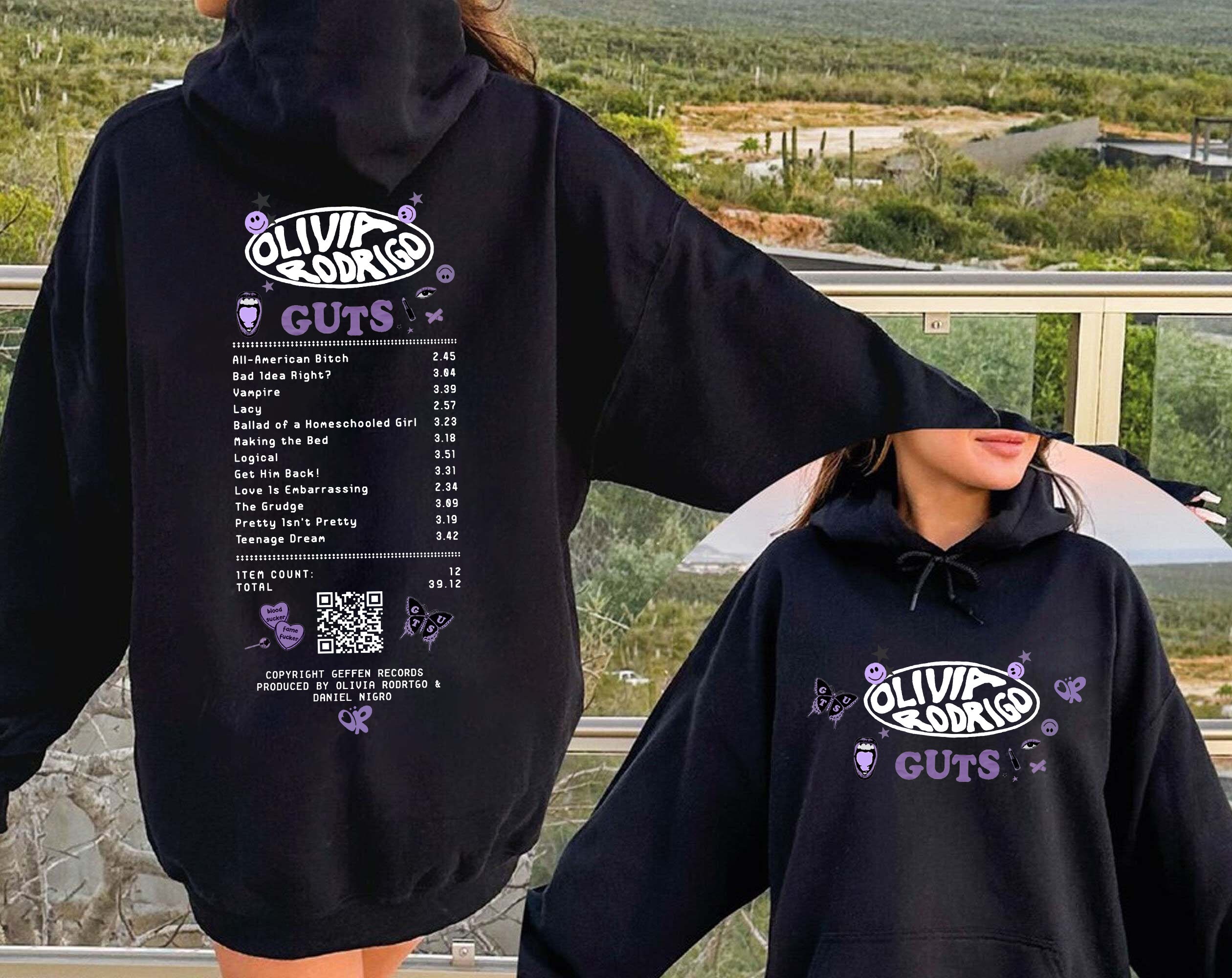 Olivia Rodrigo GUTS Tracklist Album Sweatshirt, Olivia Rodrigo ...