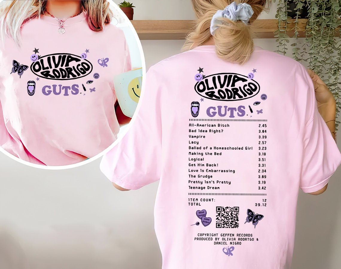 Olivia Rodrigo GUTS Tracklist Album Sweatshirt, Olivia Rodrigo ...