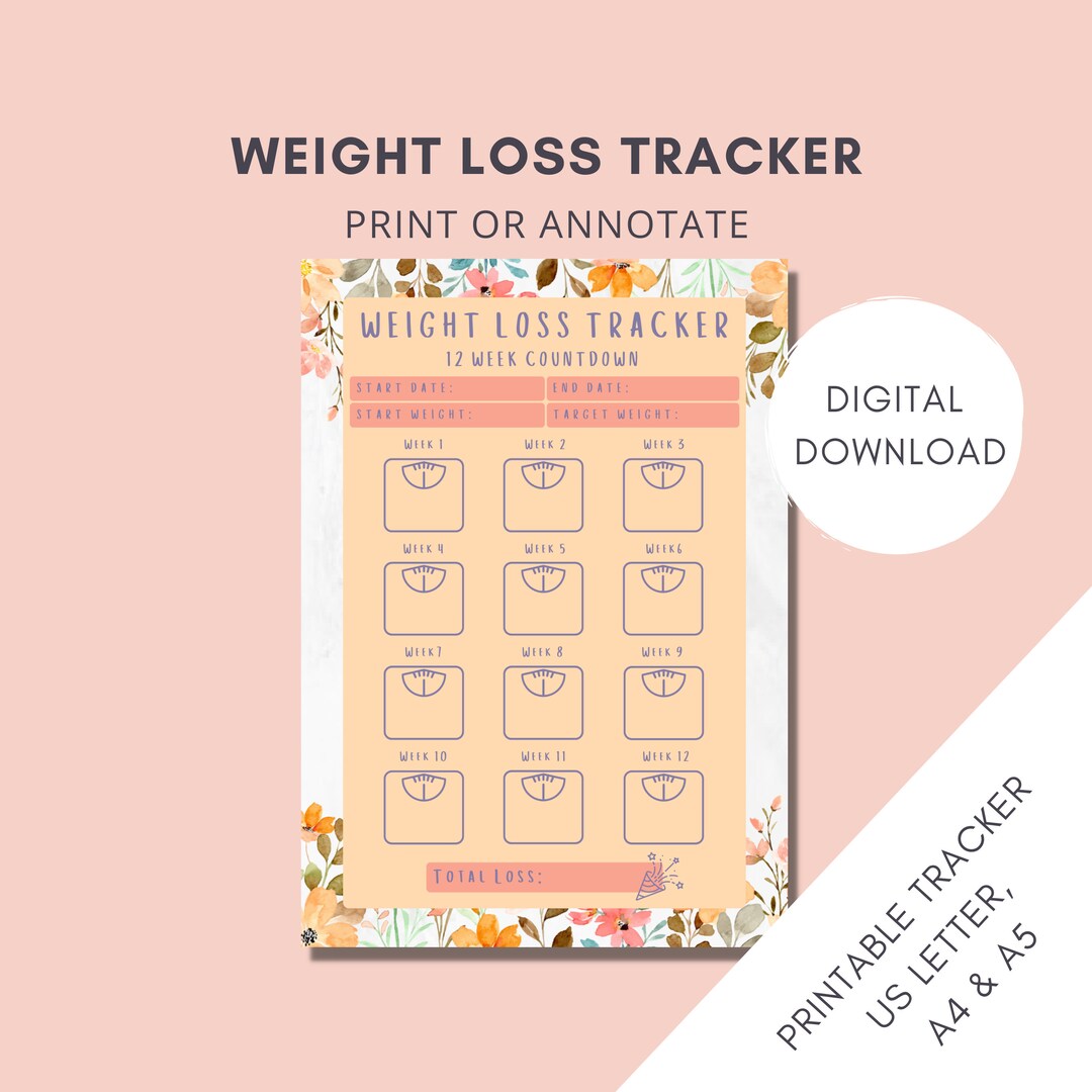 12 Week Weight Loss Tracker Template Pdf Free