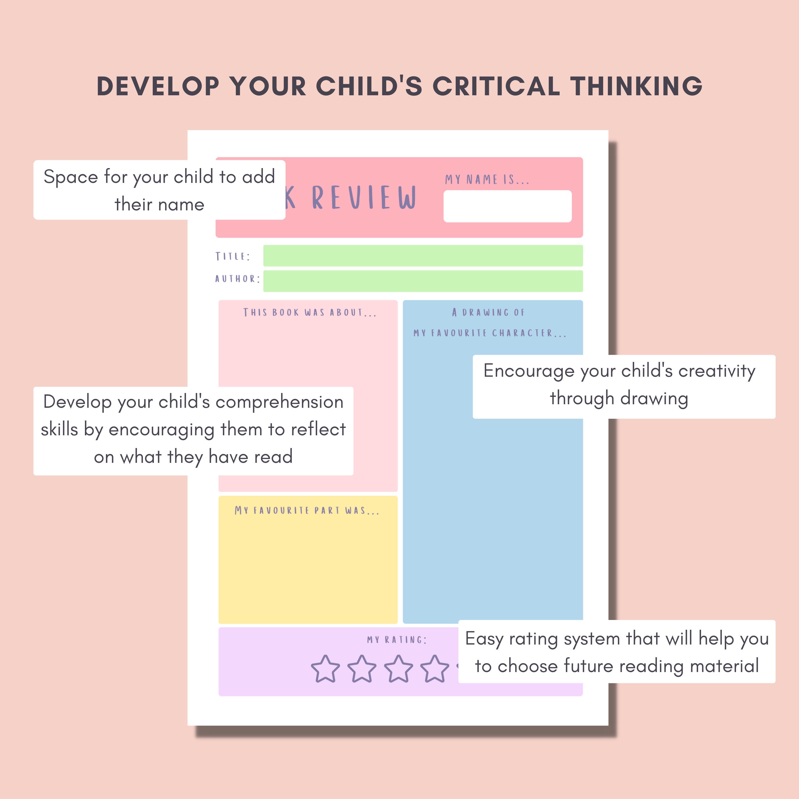 Printable Reading Log and Book Review Bundle Reading Tracker Book ...