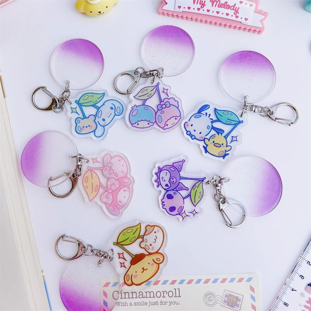 Kawaii Japanese Cartoon Keychain, Cute Acrylic Keychain, Anime Keychain ...