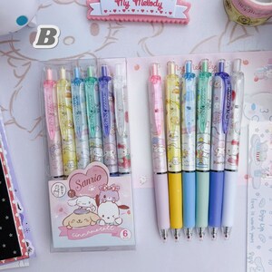 Cute Gel Pens Set Japanese Kawaii Gel Pen 6pcs Set Cartoon - Etsy