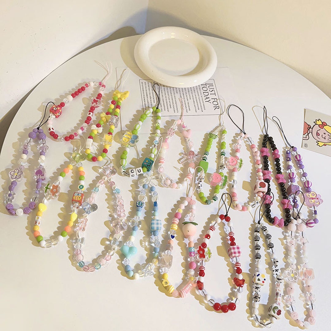 Phone Charm Strap, Wrist Strap, Beaded Phone Jewelry, Phone Chain ...