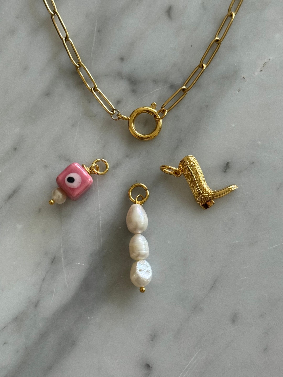 Build Your Own Charm Necklace, Mutli Charm Chain Necklace, Ulink Chain ...