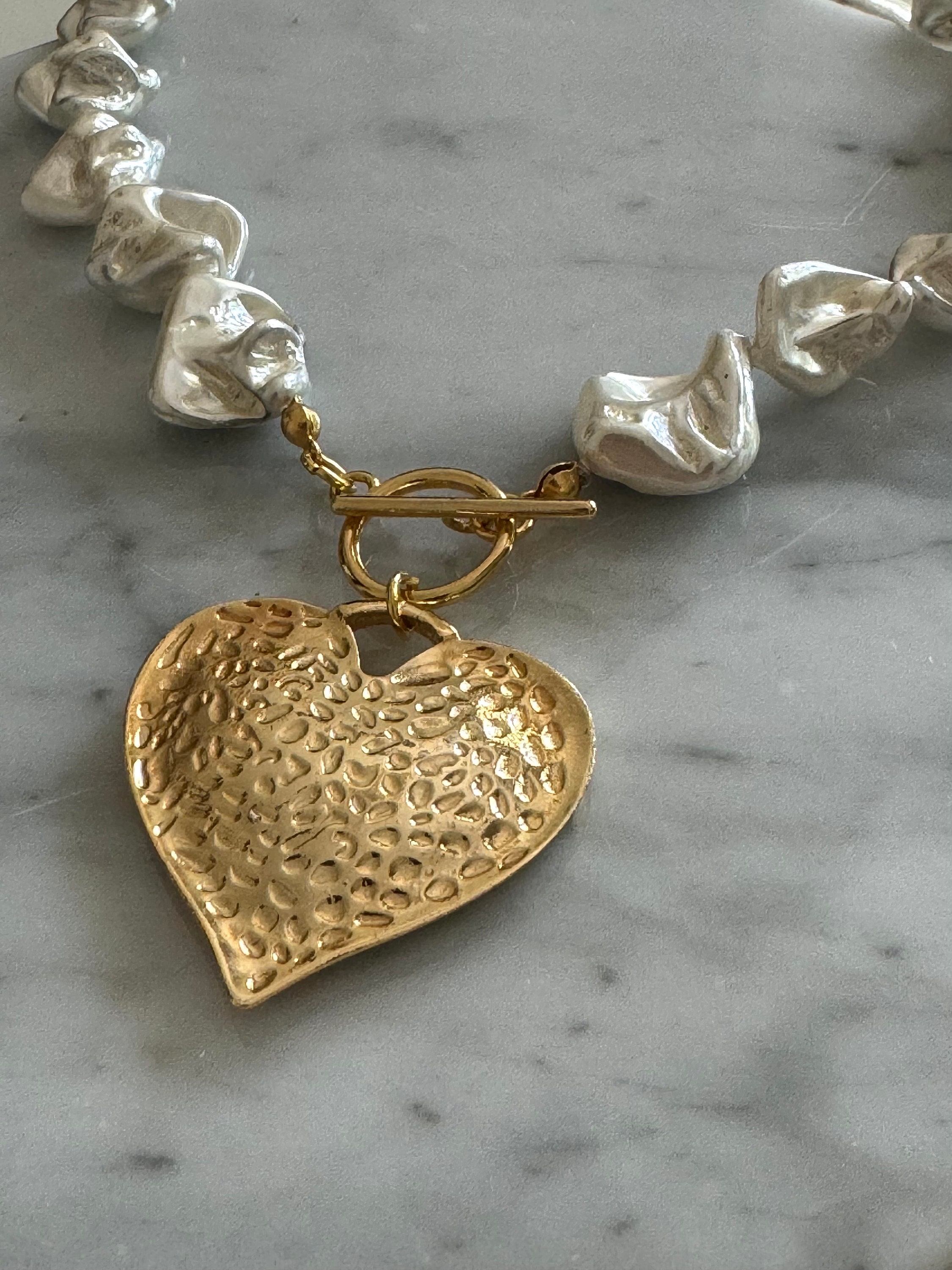 Irregular Shell Necklace, Large Shell Necklace, Toggle Necklace With ...
