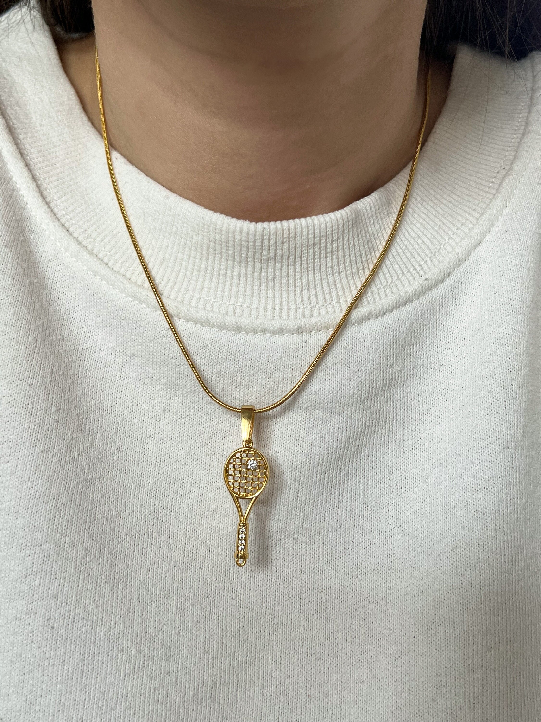Gold Necklace Tennis Racket Necklace Womens Racket Necklace Australia