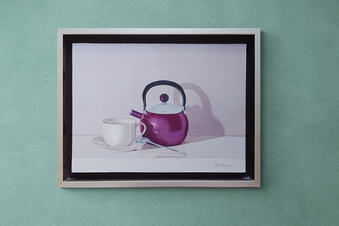 Original Oil Painting – Purple Teapot Still Life – Contemporary Realism ...