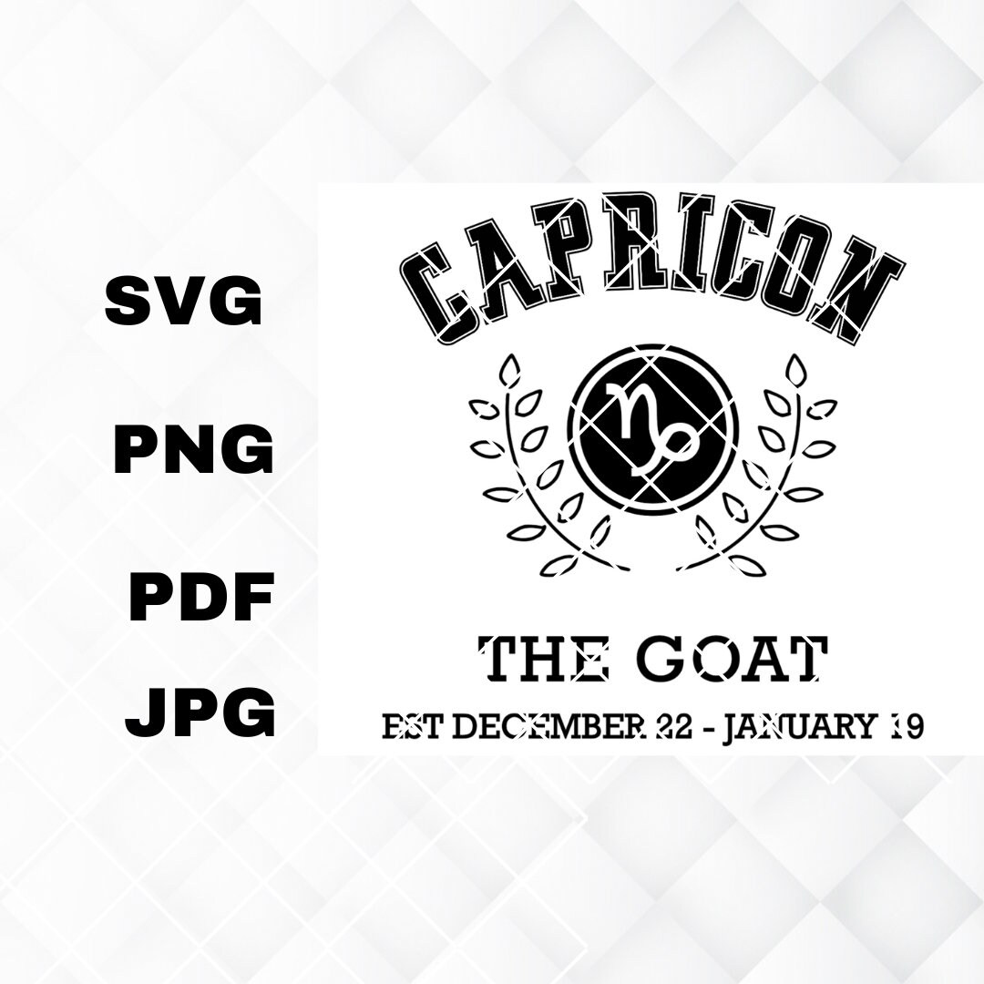Capricorn - Digital Download SVG, PNG, Jpeg, Pdf Cut Files - Etsy