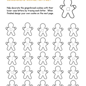 Christmas Themed Alphabet Printable Worksheet Handwriting - Etsy