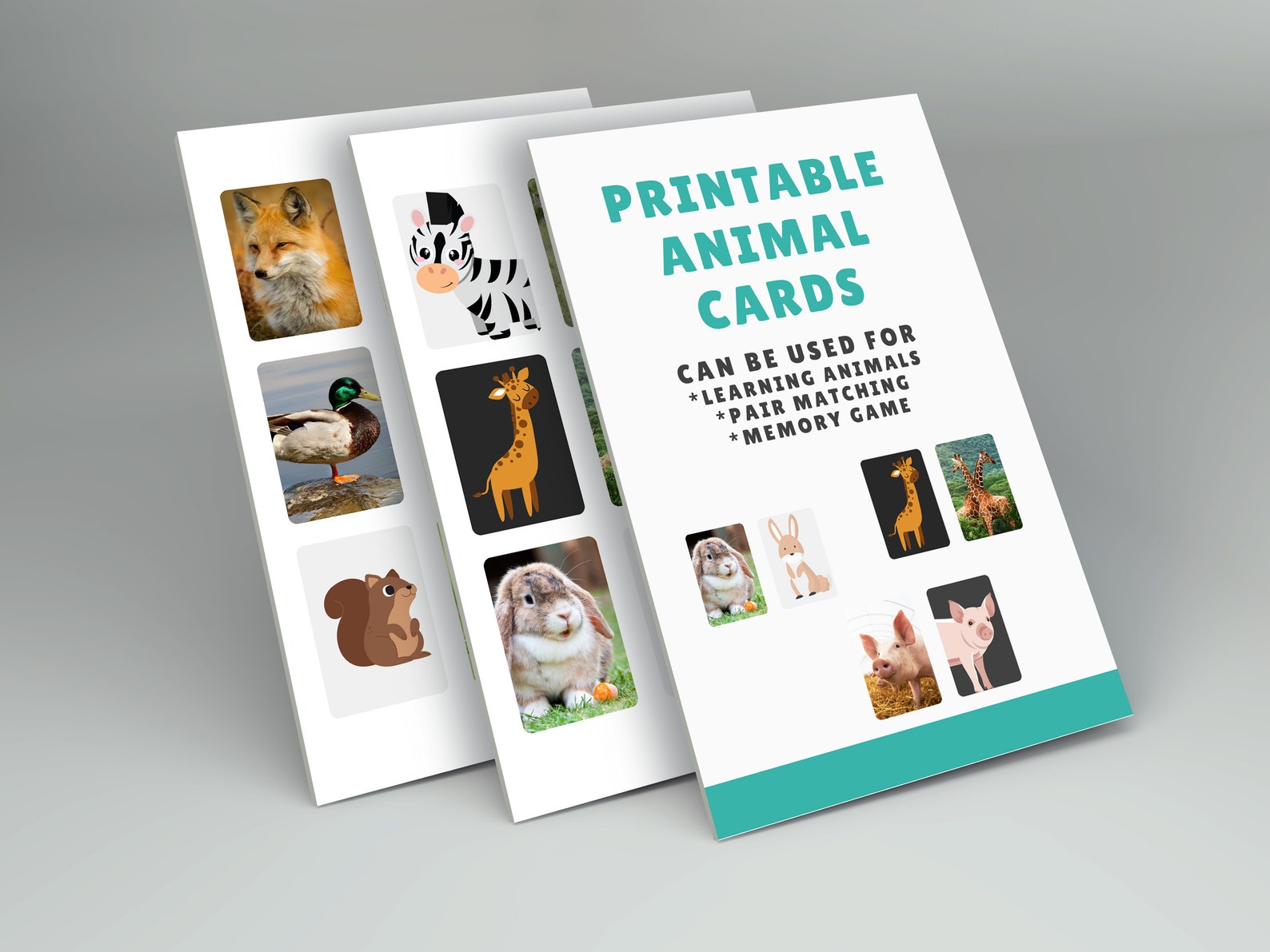 Printable Animal Cards Game - Etsy