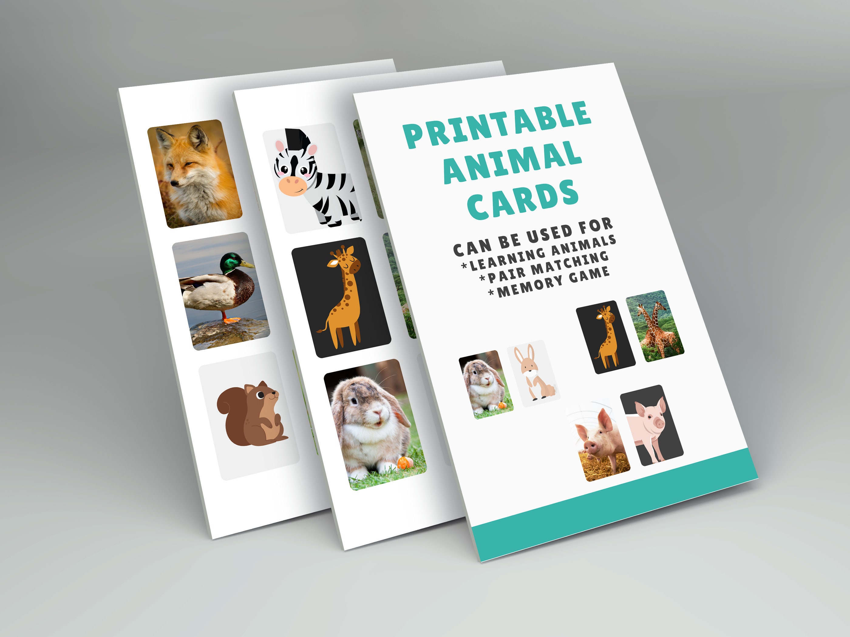 Printable Animal Cards Game - Etsy