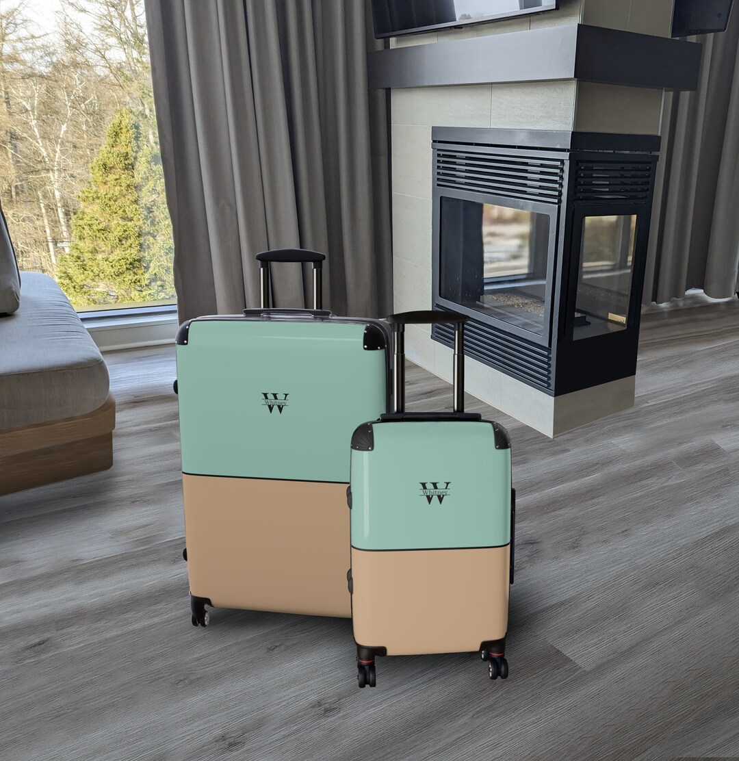 Monogrammed Hard Side Luggage With Wheels Spinner Suitcase With Lock ...