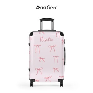 Personalized Suitcase Pink Plaid Coquette Aesthetic Travel Gift Cute Luggage for Girl Carry-on ...