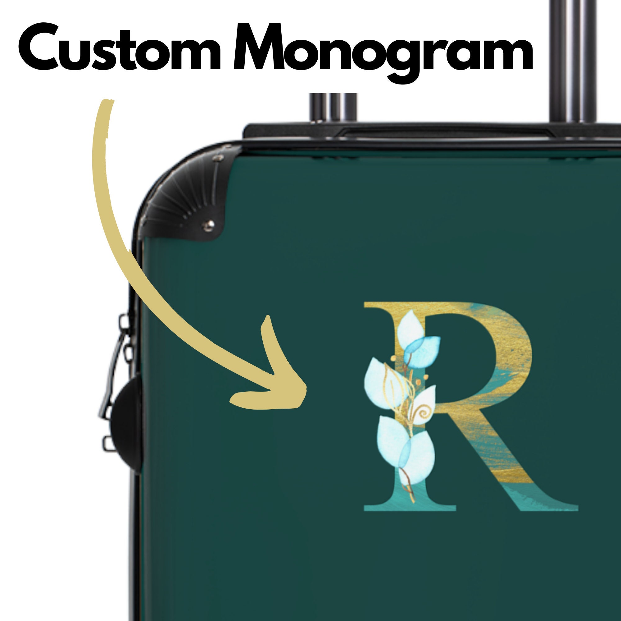 Personalized Luggage With Monogram Custom Suitcase With Wheel ...