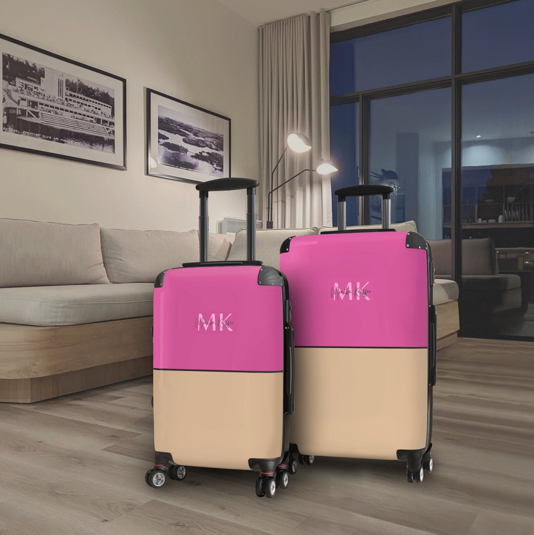 Custom Monogram Luggage With Wheel Personalize Luggage With Name Custom ...