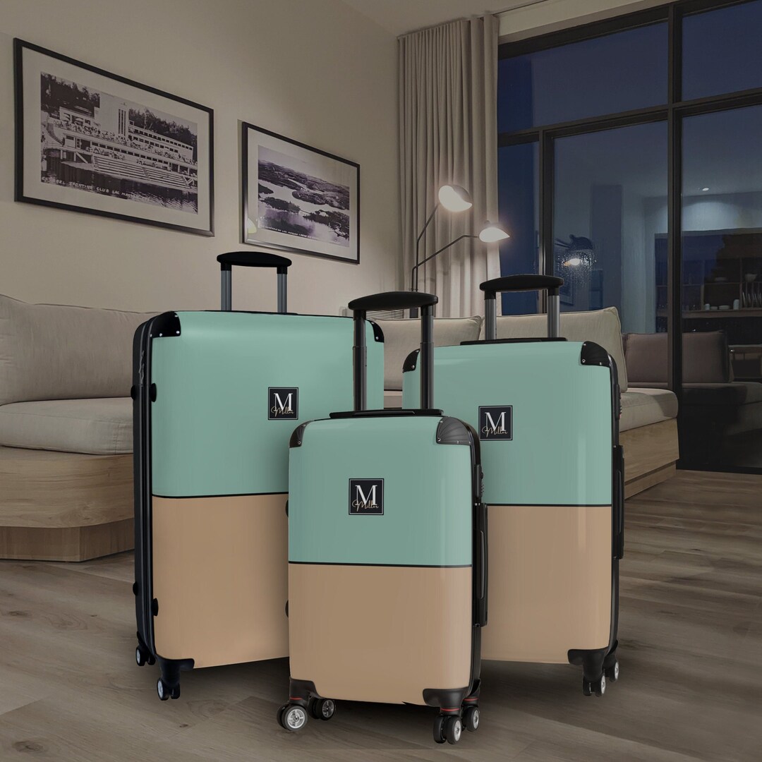 Monogrammed Hard Side Luggage With Wheels Spinner Suitcase With Lock ...