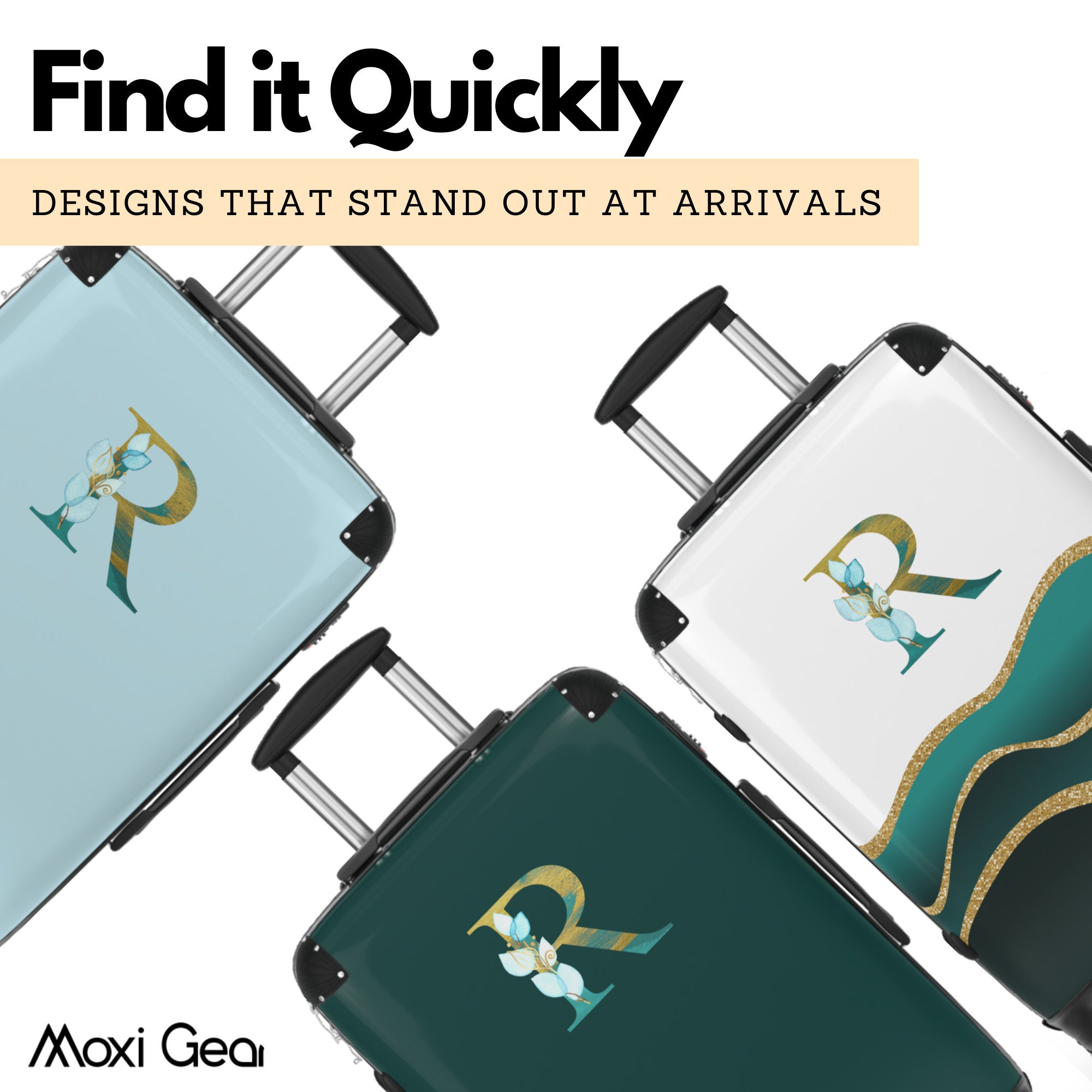 Personalized Suitcase With Monogram Custom Luggage Spinner Wheel ...