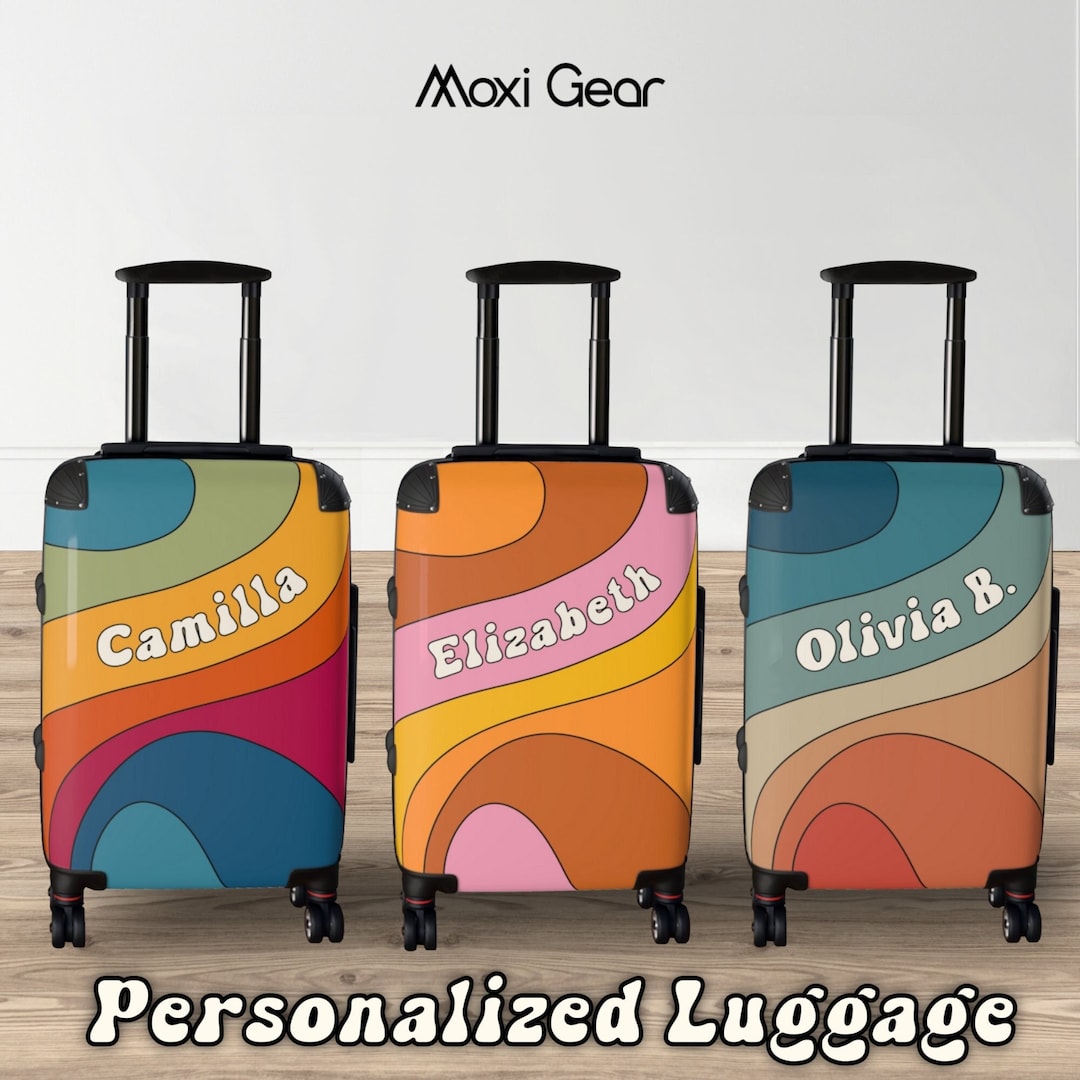 Custom Suitcase Retro Personalized Luggage for Women Carryon Checked ...