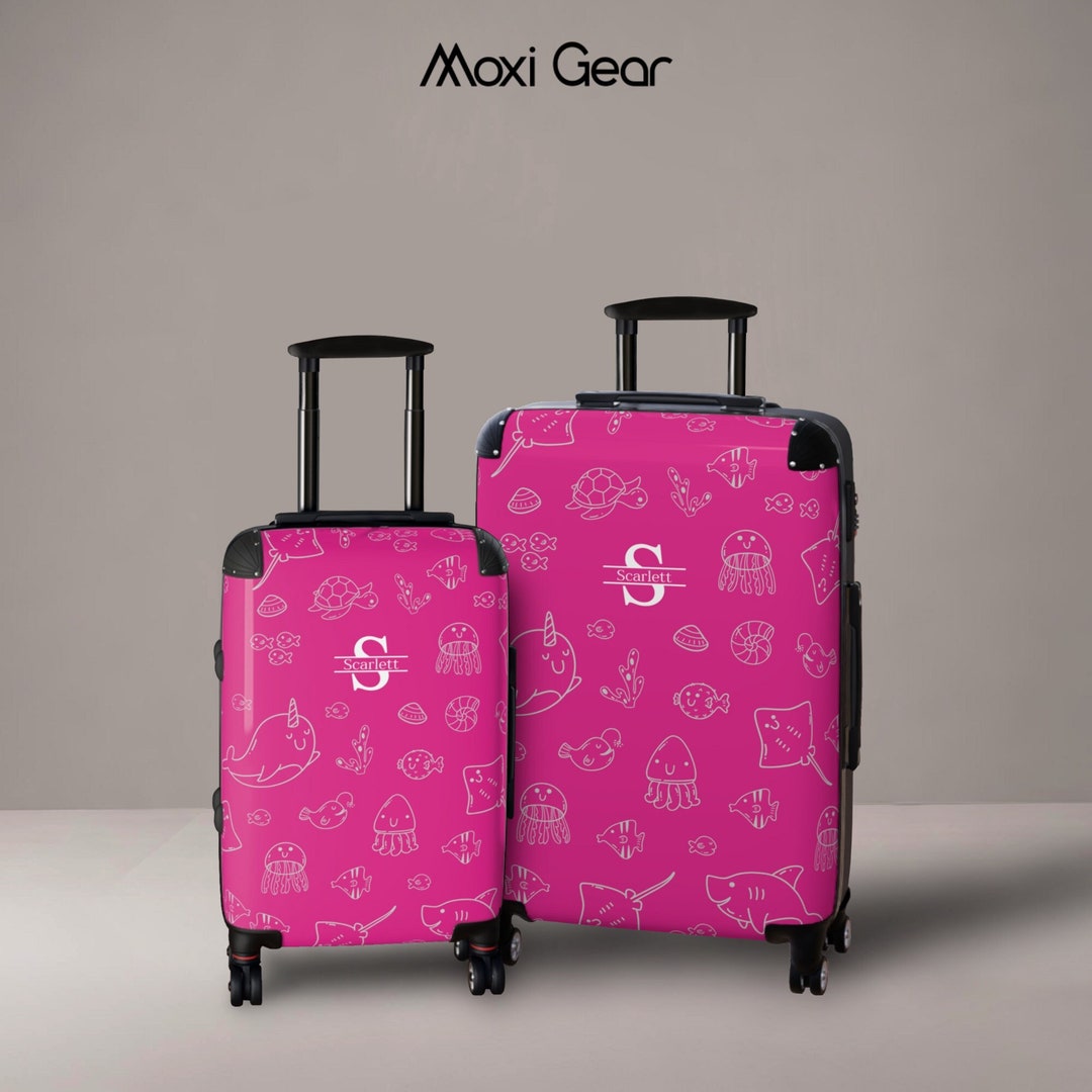Children Suitcase Monogram Luggage for Girls Personalized Luggage 22 ...