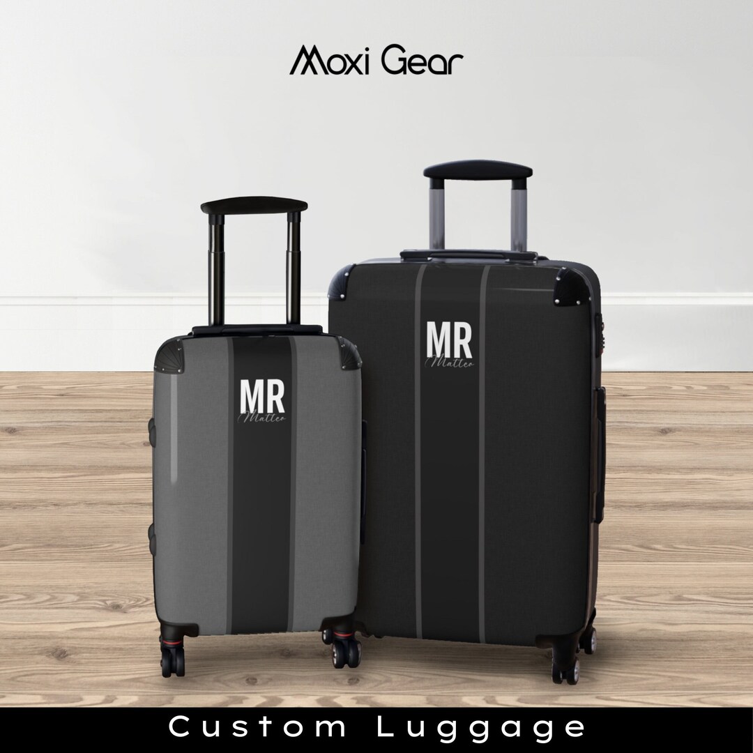 Personalized Suitcase for Men Monogrammed Hard Side Luggage Black or ...
