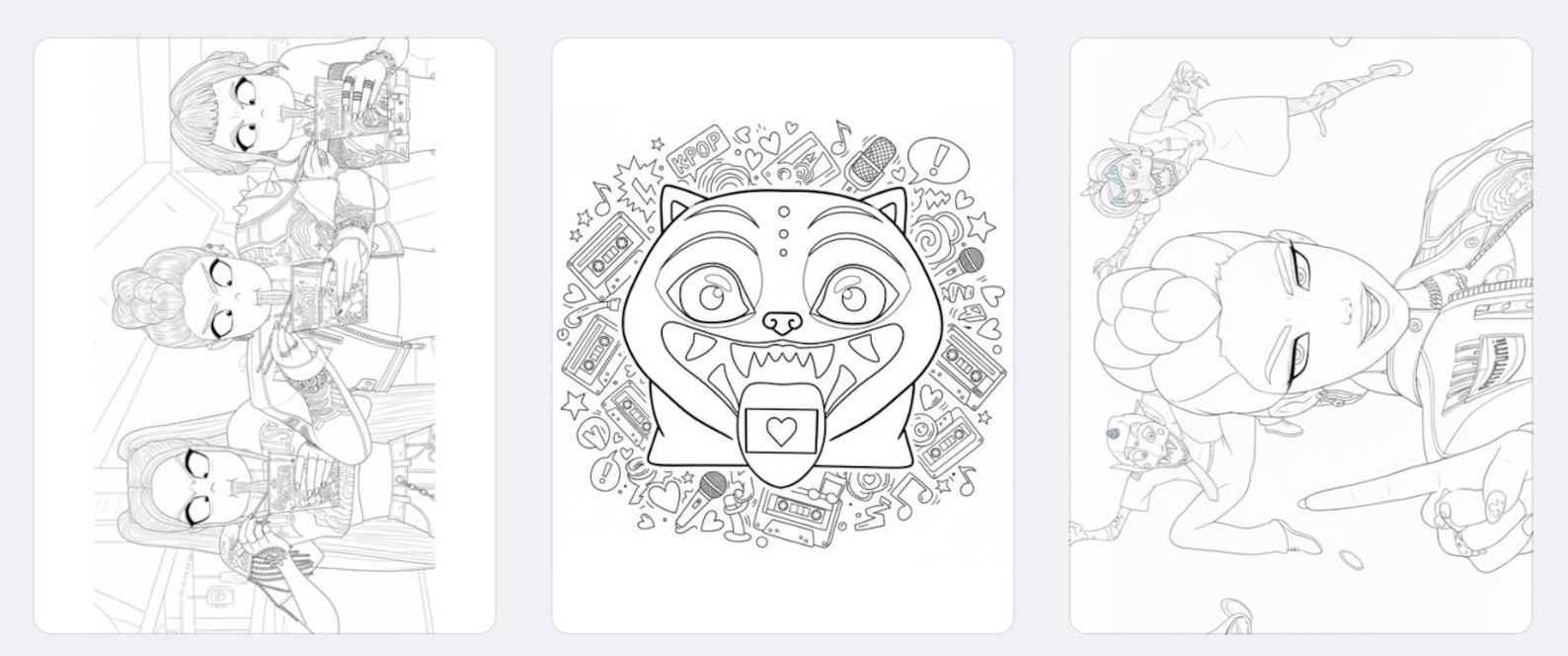 Huntrix K-pop Demon Hunters Coloring Book - 20 Printable PDF Pages ...