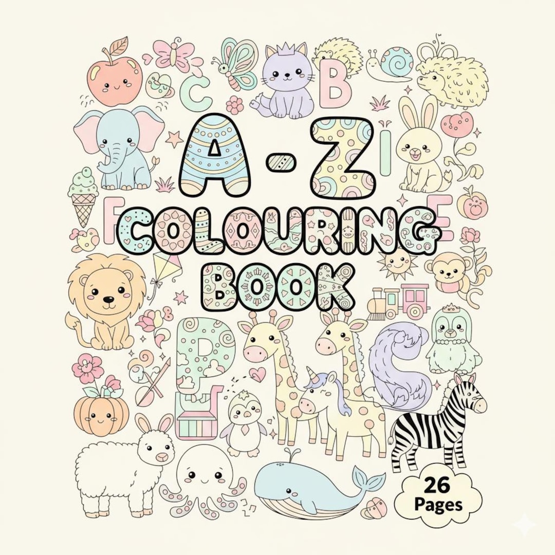 A-Z Alphabet Colouring Book: Educational ABC Printables (digital PDF ...