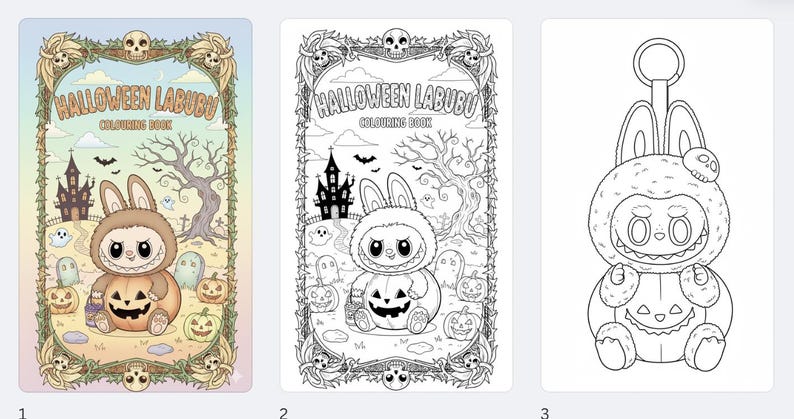 Halloween Lafufu Coloring Book | 14 Printable Cute Spooky Lafufu Pages ...