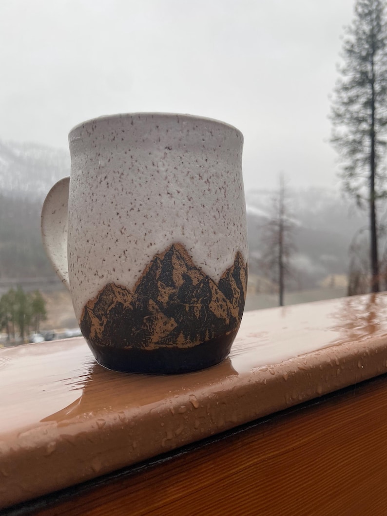 Handmade Ceramic Mountains Over Water Coffee Mug - Etsy