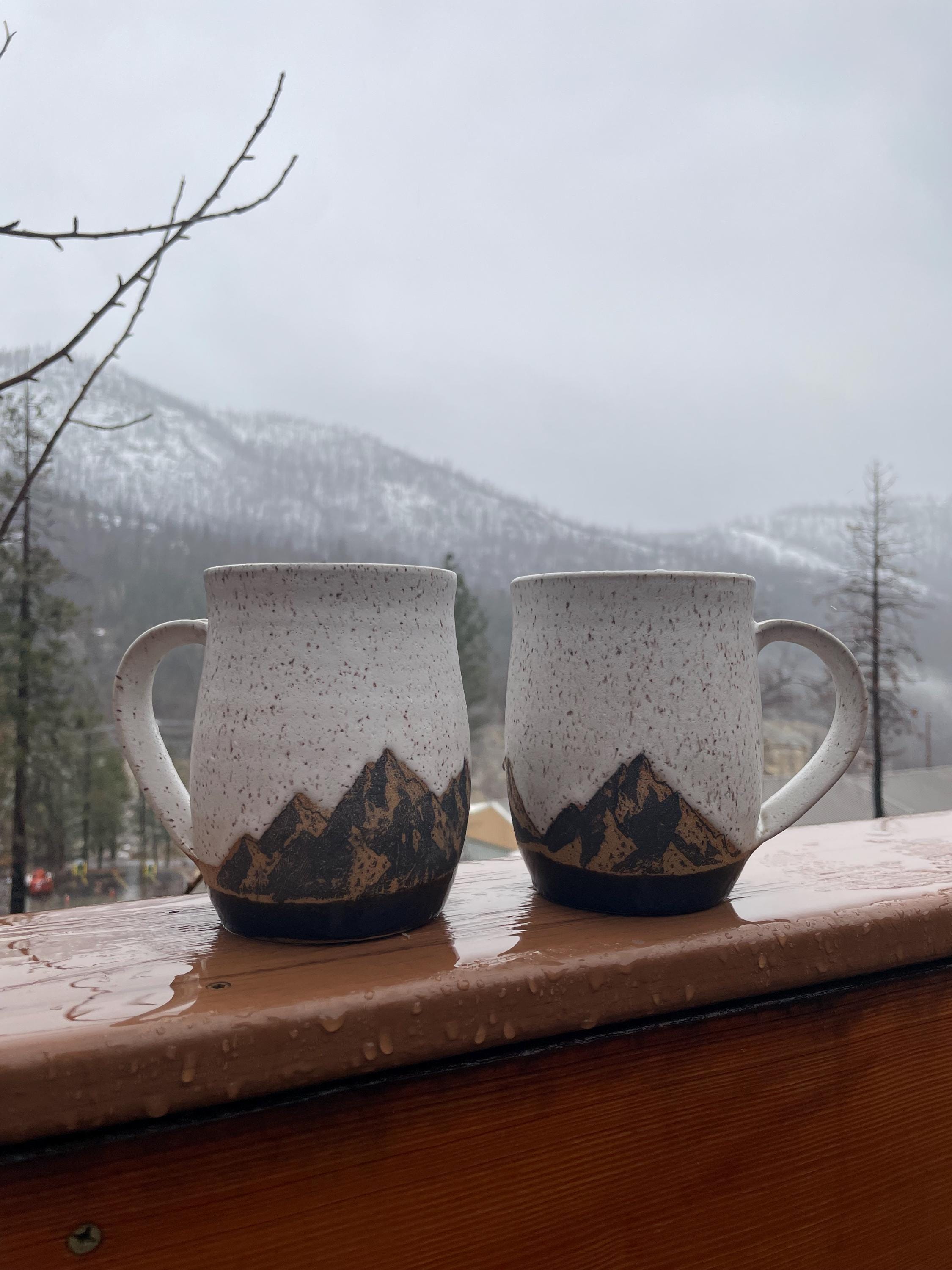 Handmade Ceramic Mountains Over Water Coffee Mug - Etsy