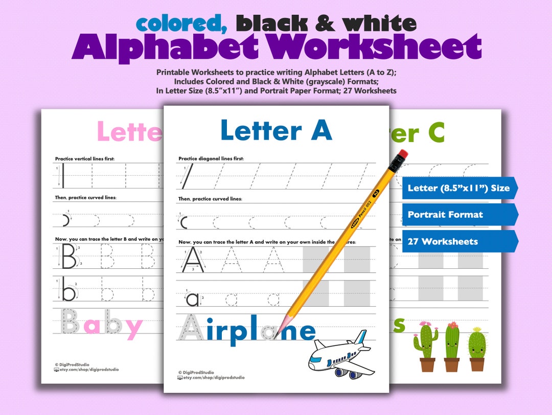 Printable Alphabet Worksheets, Tracing Letters, Practice Writing for ...