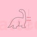 Minimalist Diplodocus Semi-permanent Tattoo set of 2 - Etsy