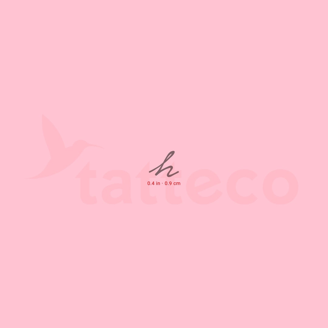 Lowercase Handwritten H Letter Semi-permanent Tattoo (set of 2) - Etsy
