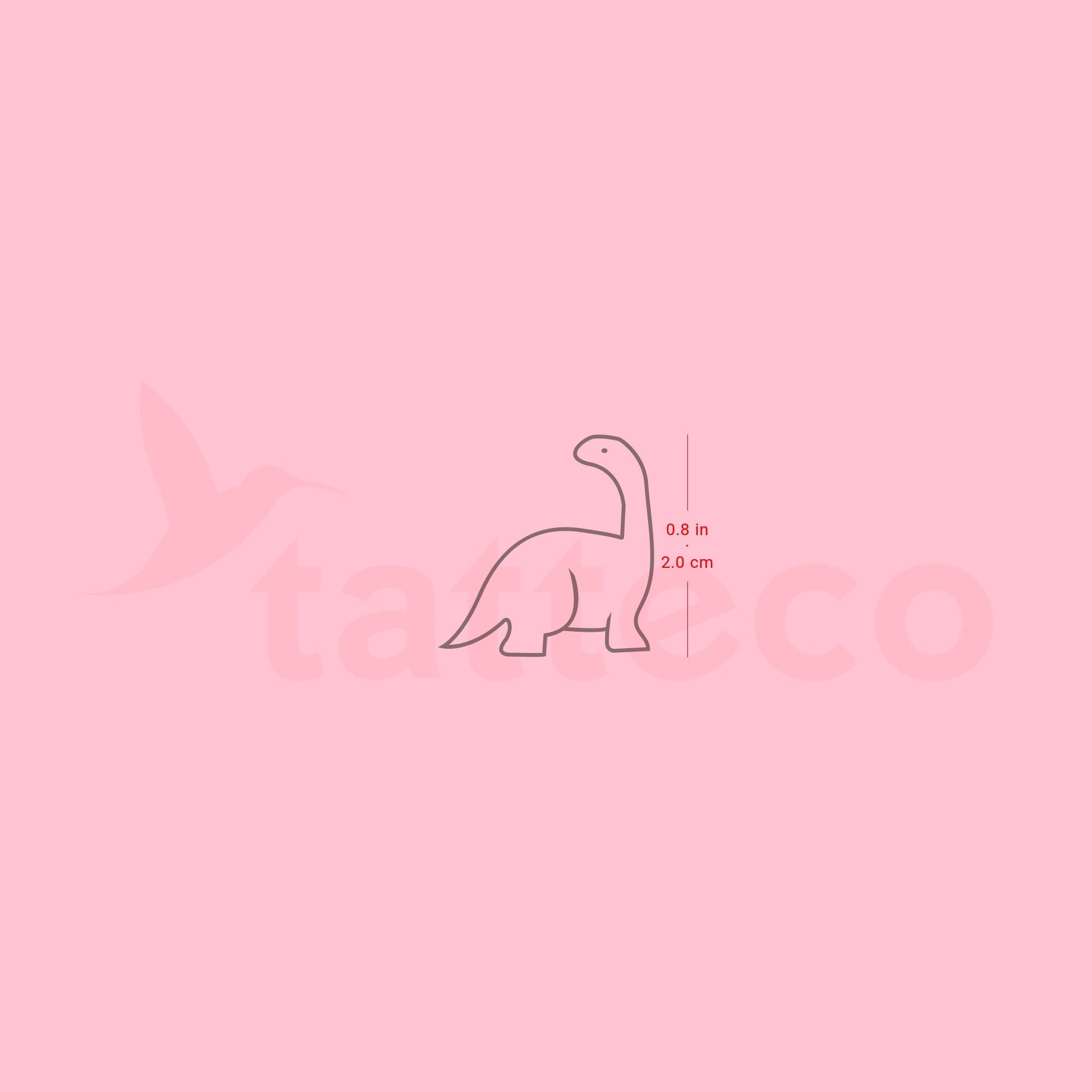 Minimalist Diplodocus Semi-permanent Tattoo set of 2 - Etsy