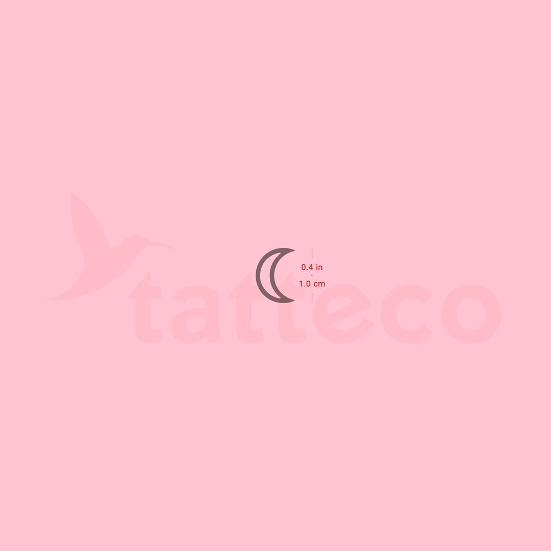 Small Crescent Moon Planetary Symbol Semi-permanent Tattoo (set of 2 ...