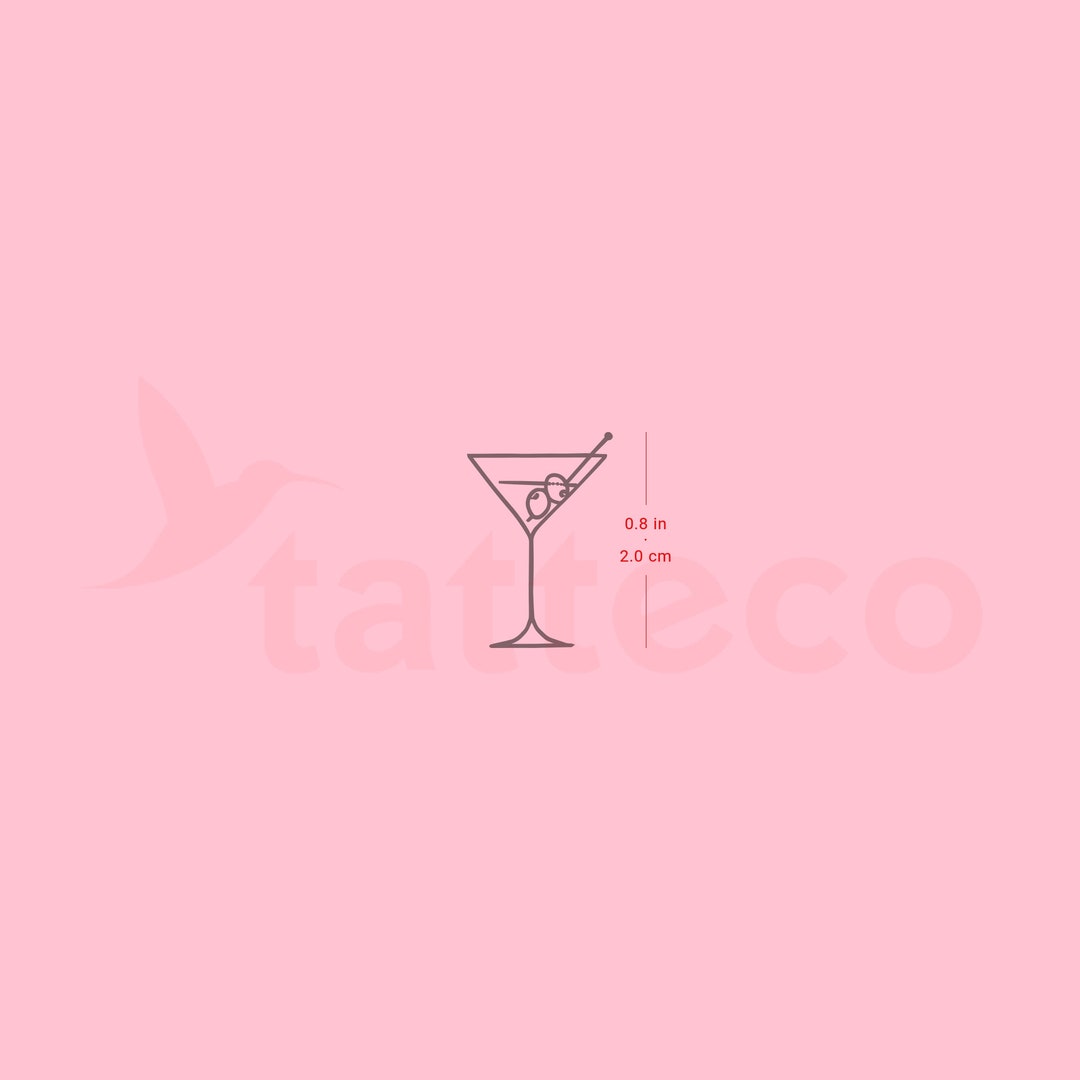 Manhattan Cocktail Semi-permanent Tattoo set of 2 - Etsy