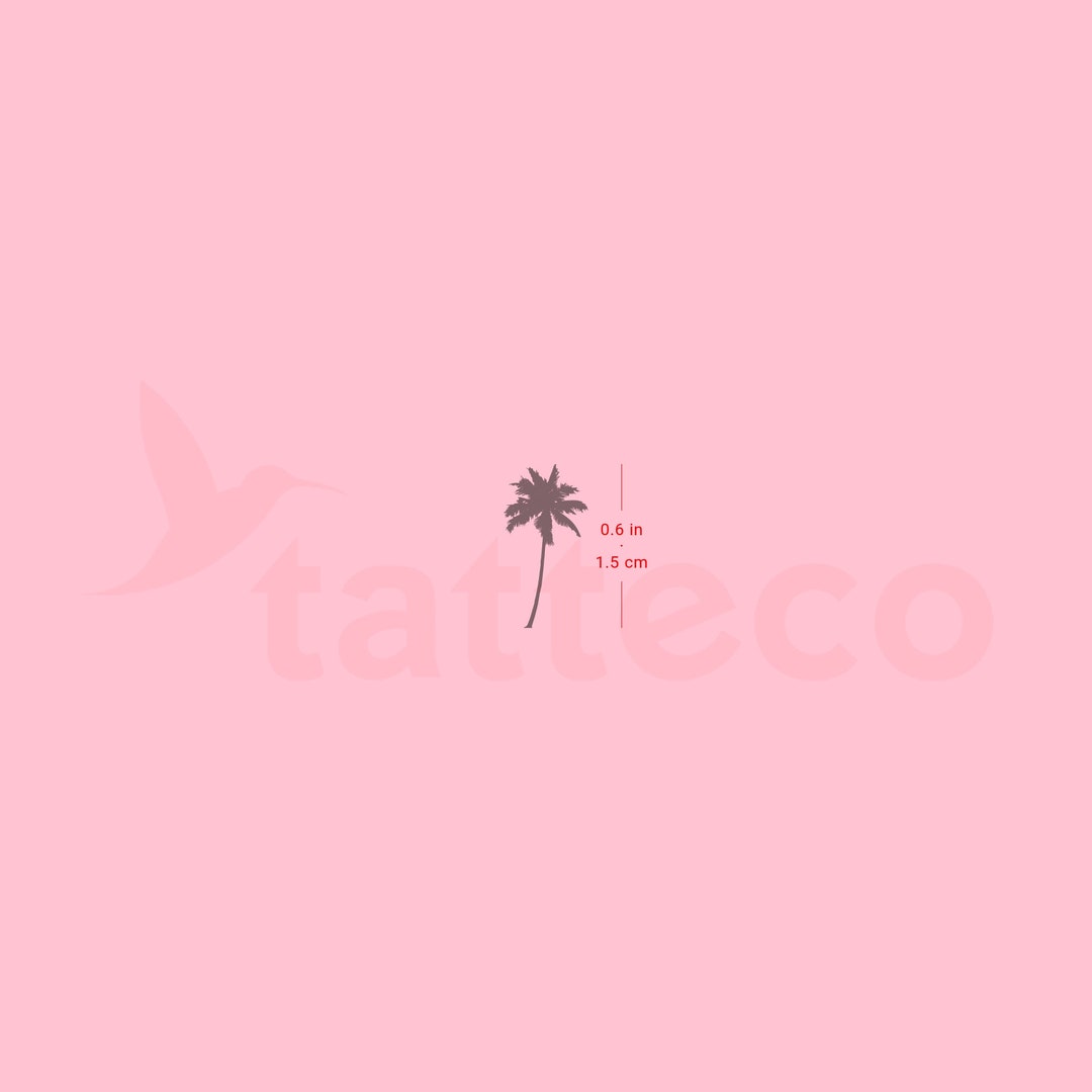 Little Palm Tree Semi-permanent Tattoo (set of 2) - Etsy