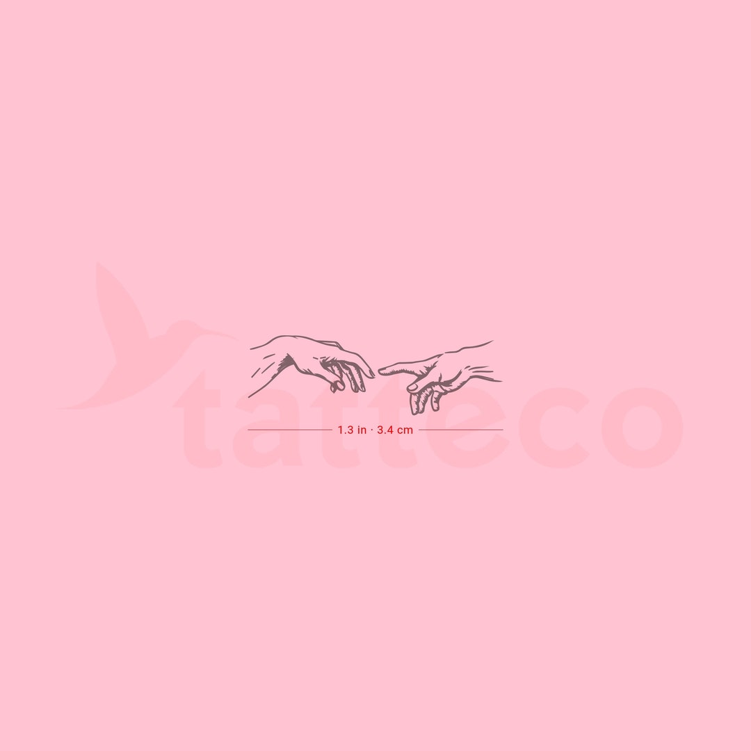 Small Creation of Adam Hands Semi-permanent Tattoo (set of 2) - Etsy