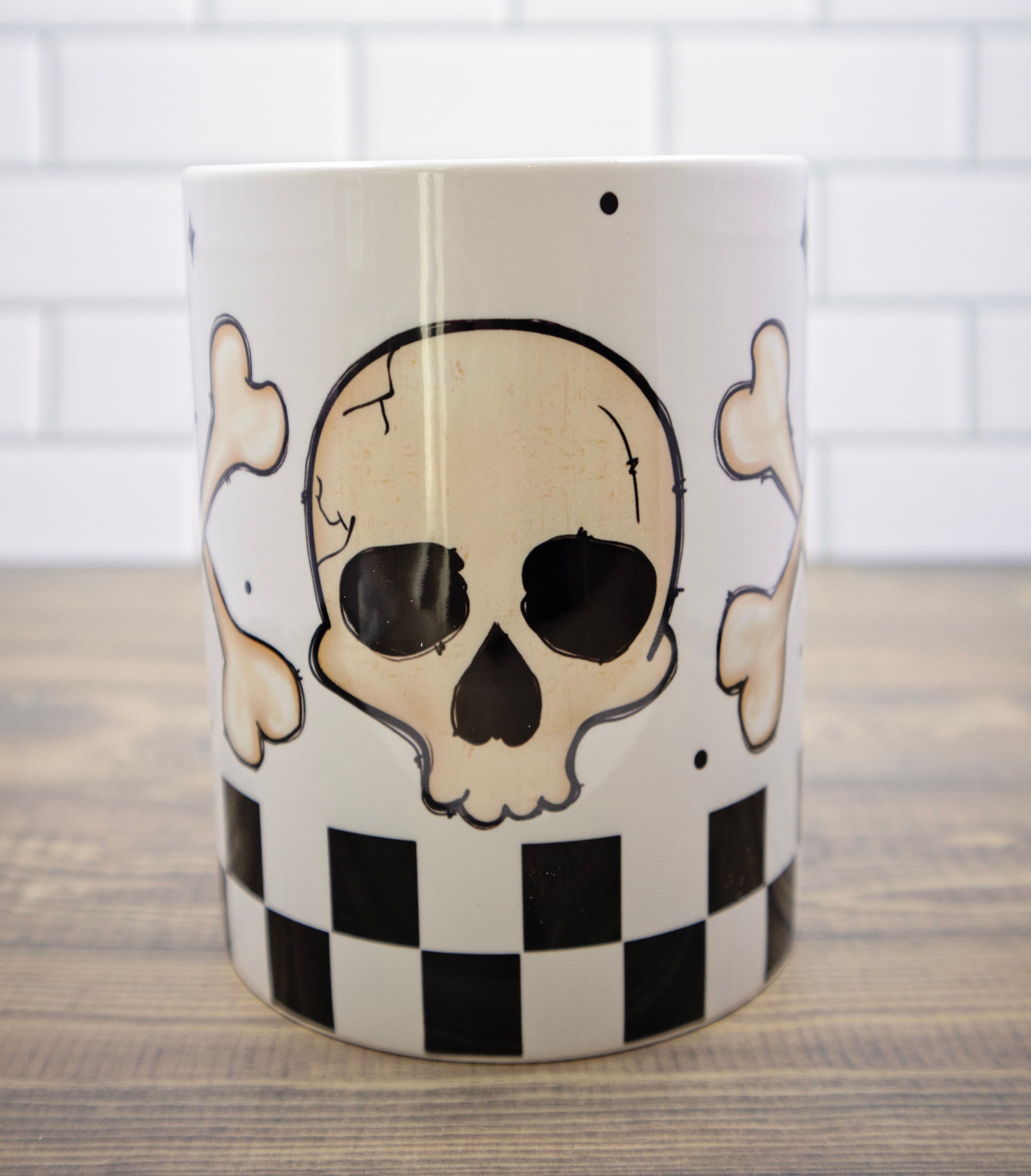 Skull N Bones 15oz Coffee Mug, Infused Coffee Mug Gift, Black and White ...