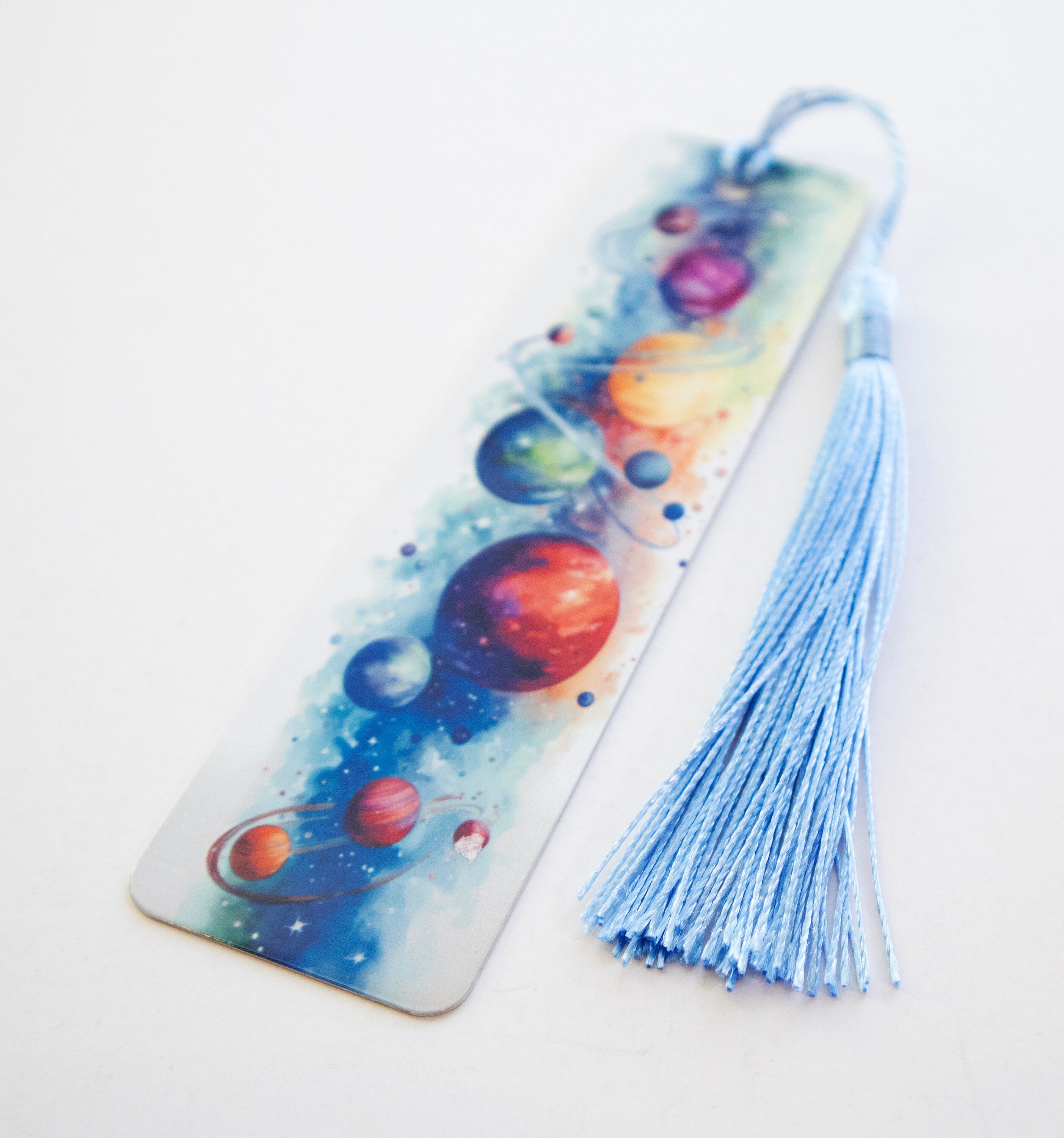 Planets Metal Bookmark, Blue Tassel Book Mark, Page Marker, Book Lover ...