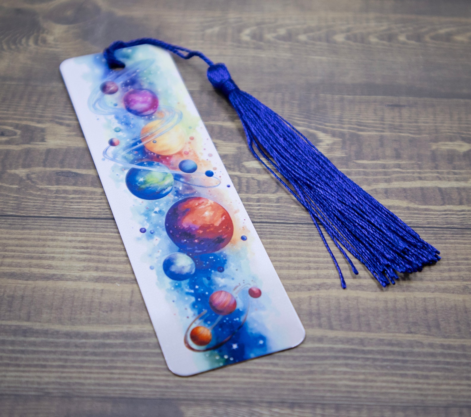 Planets Metal Bookmark, Blue Tassel Book Mark, Page Marker, Book Lover ...