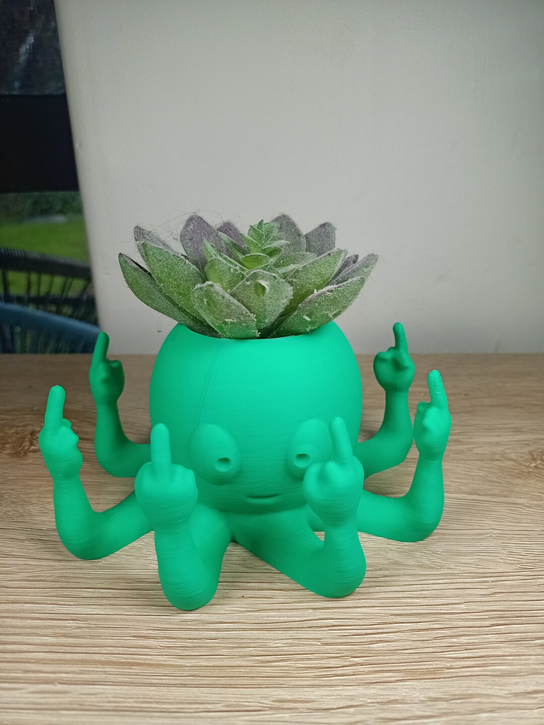 3D Printed Rude Octopus Planter: Quirky Desk Decor, Unusual Gift - Etsy