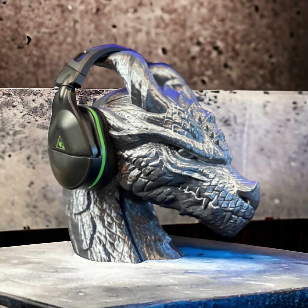 Dragon Headphones Stand, Dragon Bust, Dragon Headphone Holder, Dragon ...