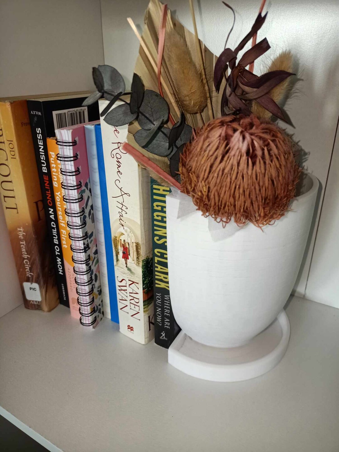 Planter Book Nook, Handmade Wooden Shelf Decor, Organize Books & Plants ...