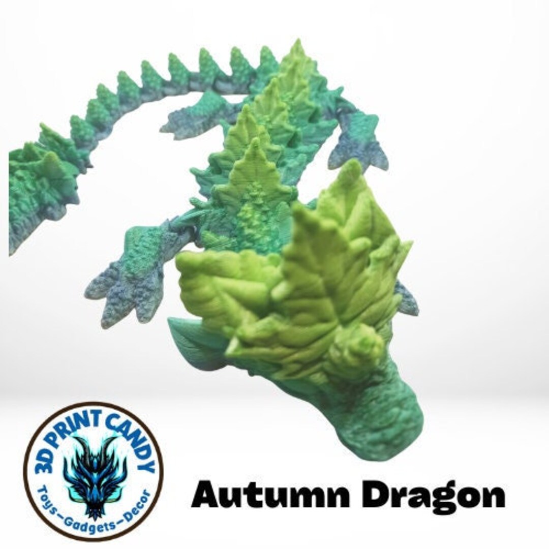 Autumn Dragon Fidget Toy Articulated Flexi Dragon Desk Toys 3D Printed ...